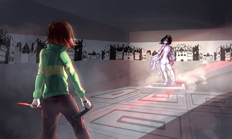 Chara Meet Muffet Aka Spider Mannequin In Cybergrind Rundertale