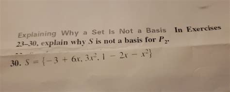 solved explaining why a set is not a basis in exercises