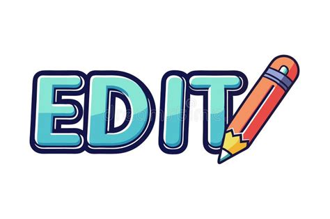 Cartoon Style Edit Text Icon With Pencil Graphic Perfect For Creative