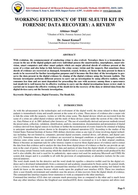 Pdf Working Efficiency Of The Sleuth Kit In Forensic Data Recovery A Review