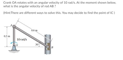 Solved Crank OA Rotates With An Angular Velocity Of Chegg