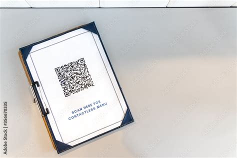 Contactless Menu With QR Code On Table With New Normal QR Code Edited And Not Valid Stock