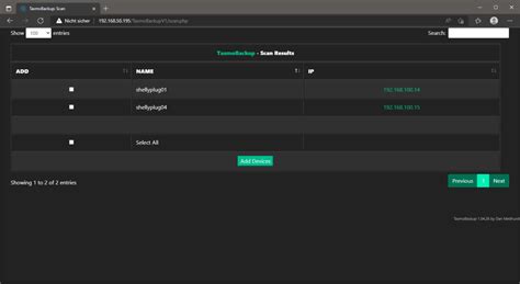 TasmoBackup zentrales Webinterface für Tasmota Config Backups bachmann lan de
