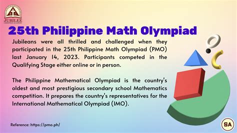 25th Philippine Math Olympiad Jubilee Christian Academy