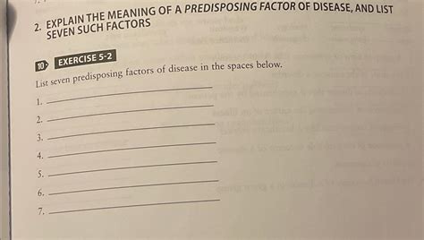 Solved Explain The Meaning Of A Predisposing Factor Of
