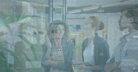 Discussing Data Charts And Graphs Business Professionals In Modern