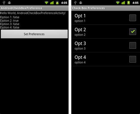Android Coding Example Of Using Checkboxpreference
