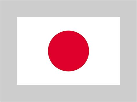 일본 국기 공식 색상과 비율 벡터 일러스트 레이 션 프리미엄 벡터