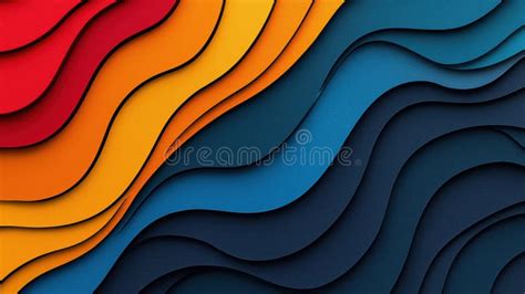 Vibrant Abstract Composition Overlapping Curved Shapes Various Colors