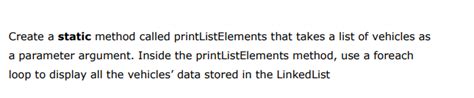 Solved Create A Class Named Vehicles Which Should Contain