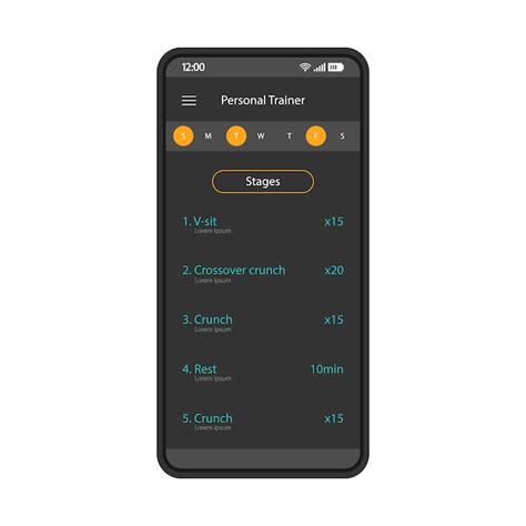 Premium Vector Workout App Smartphone Interface Vector Template