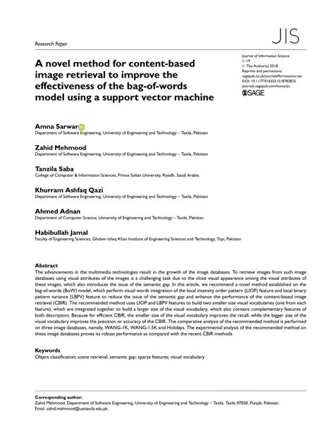 Pdf A Novel Method For Content Based Image Retrieval To Improve The