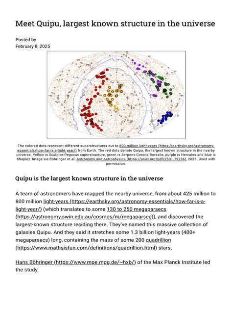 Meet Quipu Largest Known Structure In The Universe Pdf Galaxy Milky Way