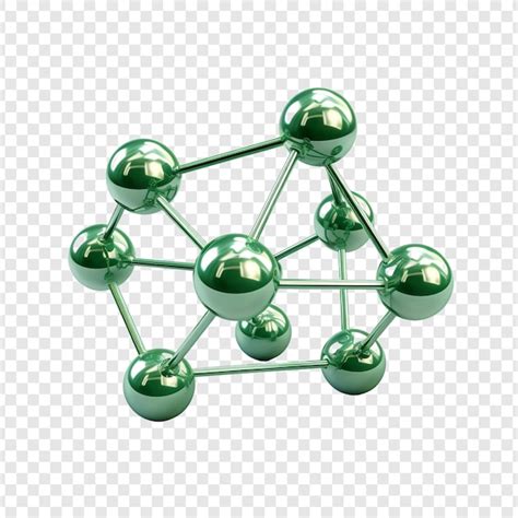 A Green Molecular Structure Isolated On Transparent Background Premium AI Generated PSD
