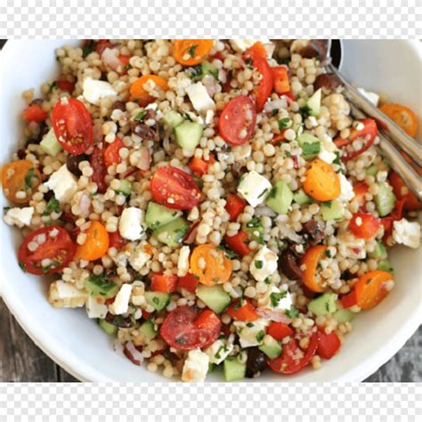 이스라엘 식 샐러드 그리스 식 샐러드 Couscous Ptitim 지중해 요리 야채 음식 레시피 Png Pngegg