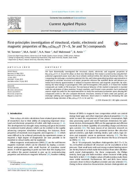 Pdf First Principles Investigation Of Structural Elastic Electronic And Magnetic Properties