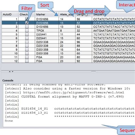 Interactive Table For Tandem Repeat Features And Haplotype Comparison