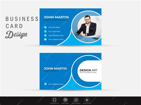 Premium Vector Clean Professional Business Card Template Blue And