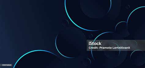 추상적 인 어두운 파란색 원 겹치는 배경 파란색 네온 테두리 기술 개념 반지에 대한 스톡 벡터 아트 및 기타 이미지 반지 3차원 형태 보라색 Istock