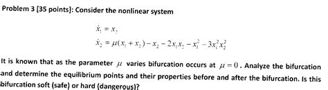 Solved Problem Points Consider The Nonlinear System Chegg