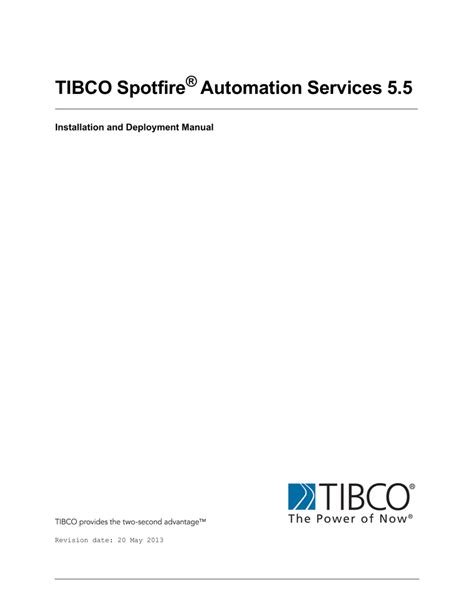 Tibco Spotfire Automation Services Users Manual Renewvalues