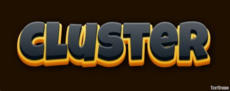 Cluster Yellow And Black 3d Text Effect Generator