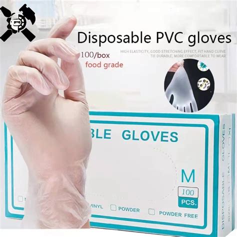 100pcs Vinylnitrile Gloves Blend Food Grade Gloves Disposable Gloves