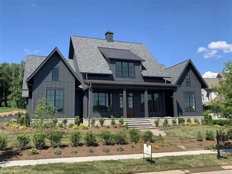 Black Farmhouse Exterior New Building On Display This Modern