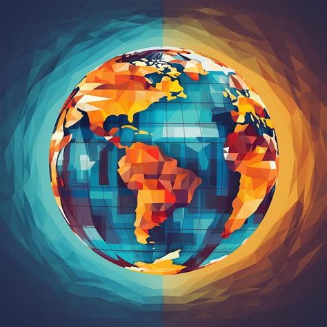 World Globe Design Abstract Background Premium Ai Generated Image