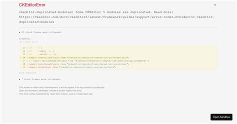 CKEDitor React Codesandbox