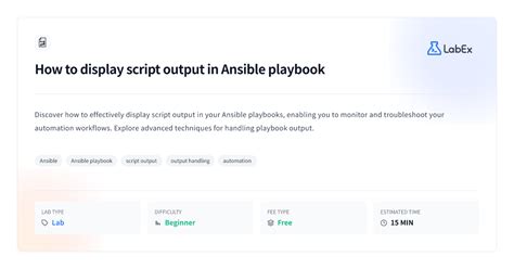 How To Display Script Output In Ansible Playbook Labex