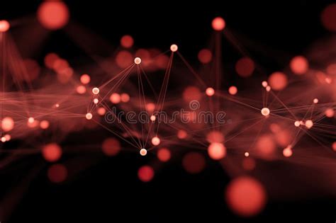 Complex Web Of Red Connections Illustrating Data Flow And Interaction