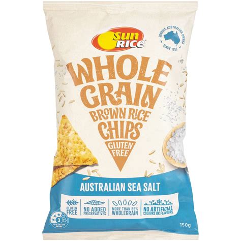 Sunrice Brown Rice Chips Sea Salt 150g Is Halal Suitable Gluten Free