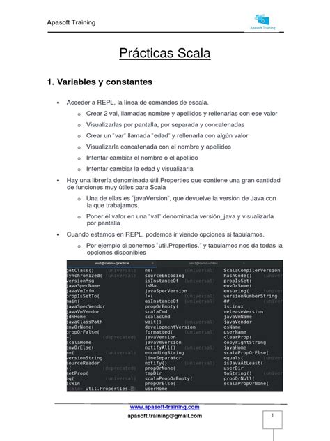 1 Practicas Basicas Variables Operadores Pdf Scala Lenguaje De
