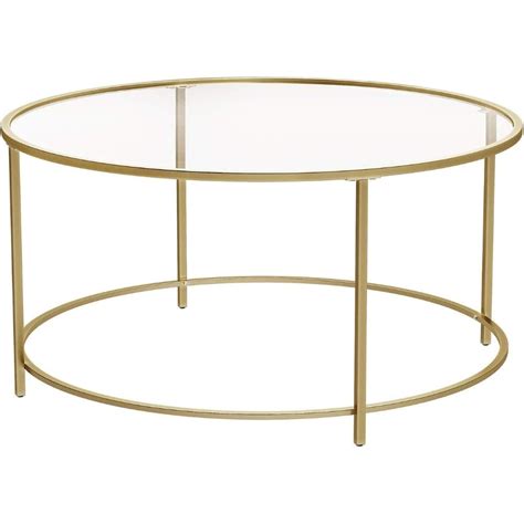 Bragg Zurich Round Glass Coffee Table Gold Greenleaf Home