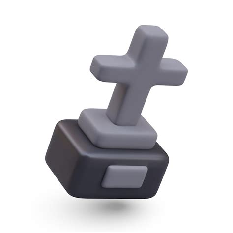 Premium Vector 3d Falling Grave Cross With Tombstone Vector Object In Tilted Position