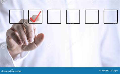 Man Ticking A Check Box Stock Image Image Of Question 36725927