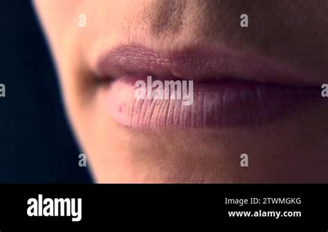 Close Up Woman Lips Teeth Macro Female Human Mouth Open Closed Slow