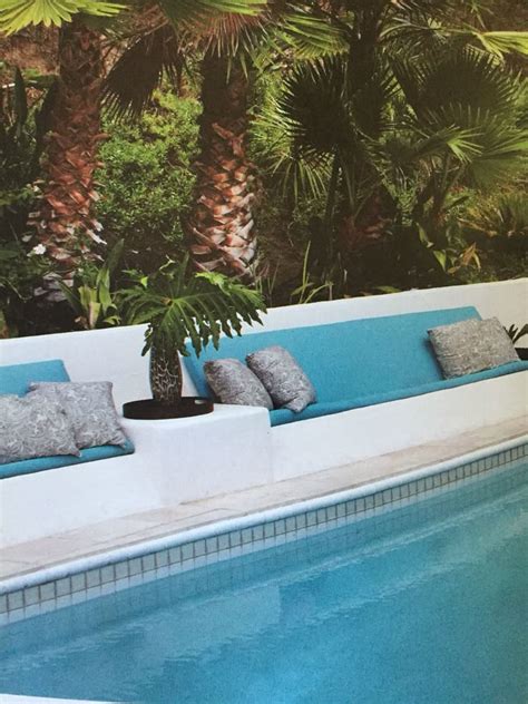 Laid Back Seating Area With Built In Side Table Building A Pool Outdoor Patio Designs Pool