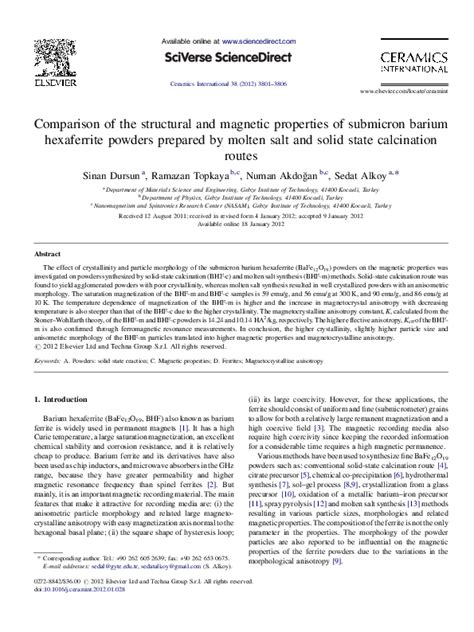 Pdf Comparison Of The Structural And Magnetic Properties Of Submicron