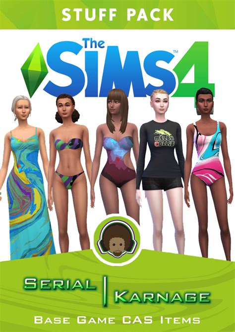 Serial Karnage Designs For Multiple Cas Items Cc The Sims