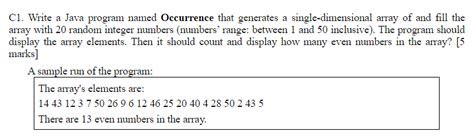 Solved Ci Write A Java Program Named Occurrence That