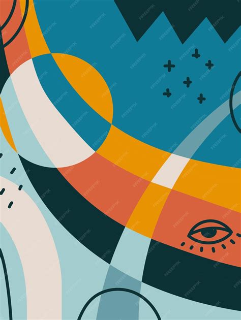 Premium Vector Hand Drawn Abstract Backgrounds With Various Geometric Shapes And Doodle