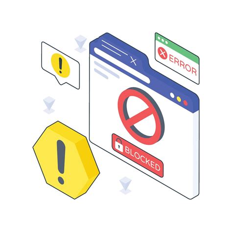 Blocked Website Isometric Colored Illustration 54919889 Vector Art At