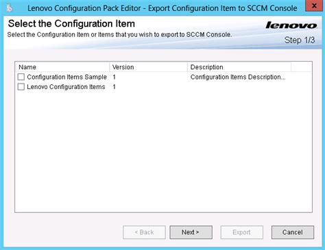 Exporting Configuration Items To Sccm Console Lxci Configpack Sccm