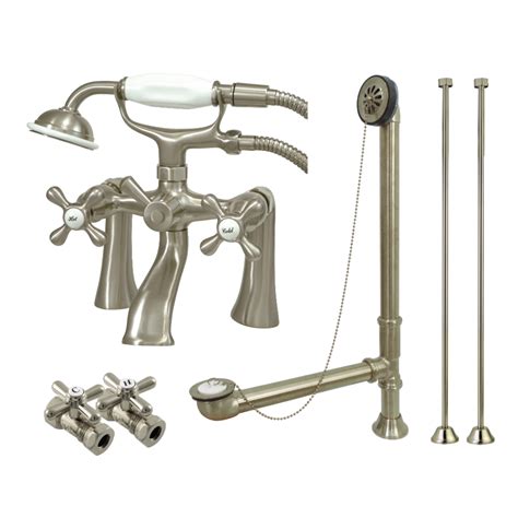 Kingston Brass Cck268sn Vintage Deck Mount Clawfoot Tub Faucet Package