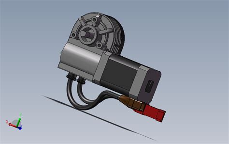 带编码器的蜗轮蜗杆减速电机q11solidworks 2018模型图纸下载 懒石网