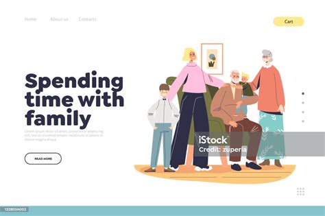 함께 손주와 함께 행복한 조부모와 함께 가족 방문 페이지와 함께 시간을 보내고 가족에 대한 스톡 벡터 아트 및 기타 이미지 가족 개념 공휴일 Istock