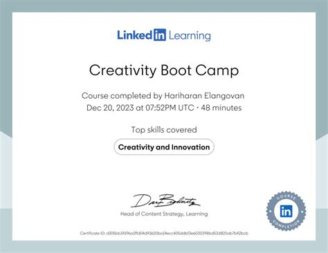 certificate of completion hariharan elangovan