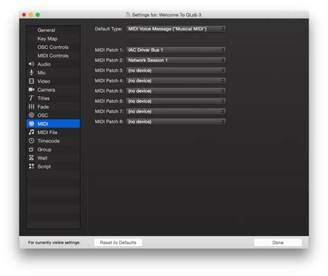 Settings QLab Documentation